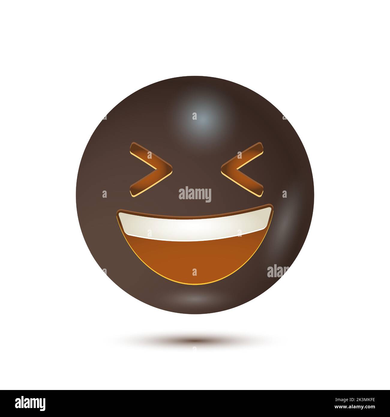 Grinning squinting face. funny yellow emoticon. realistic emoticon. 3D ...