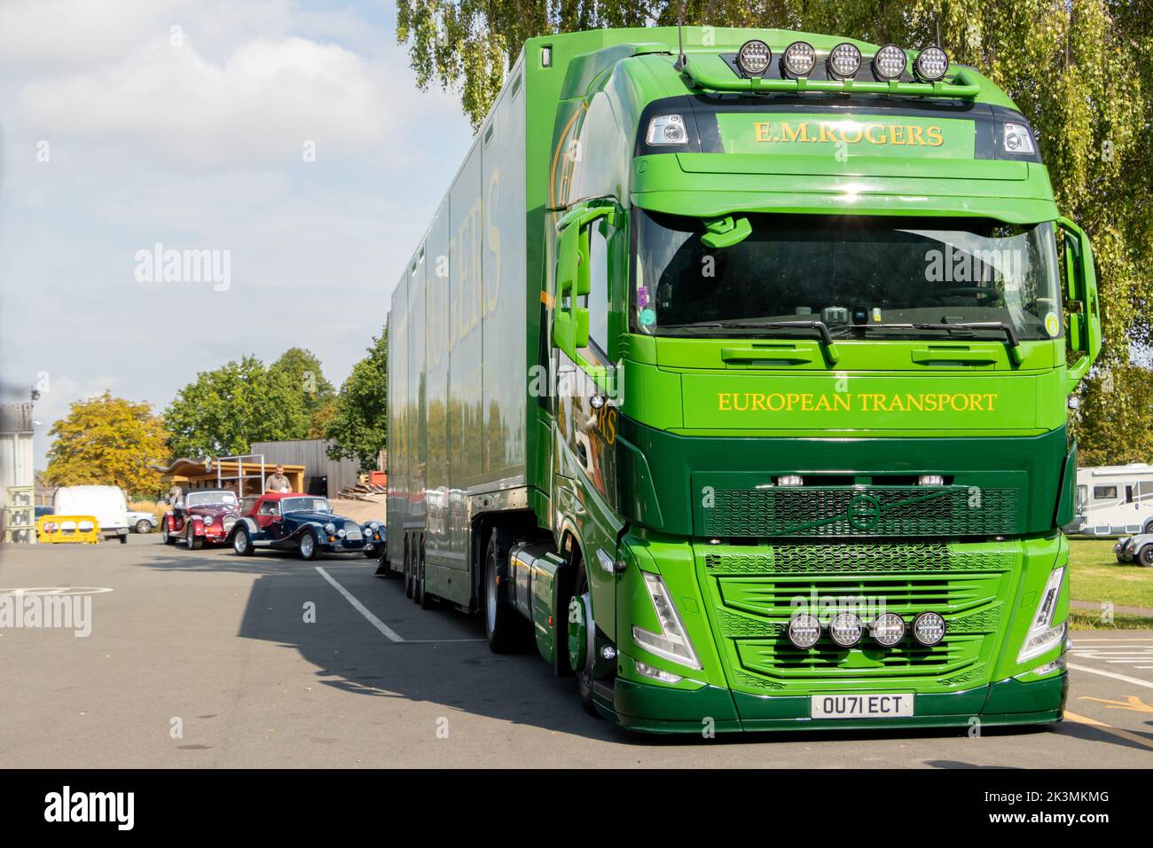 green european Volvo vehicle transport truck lorry loading morgan ...
