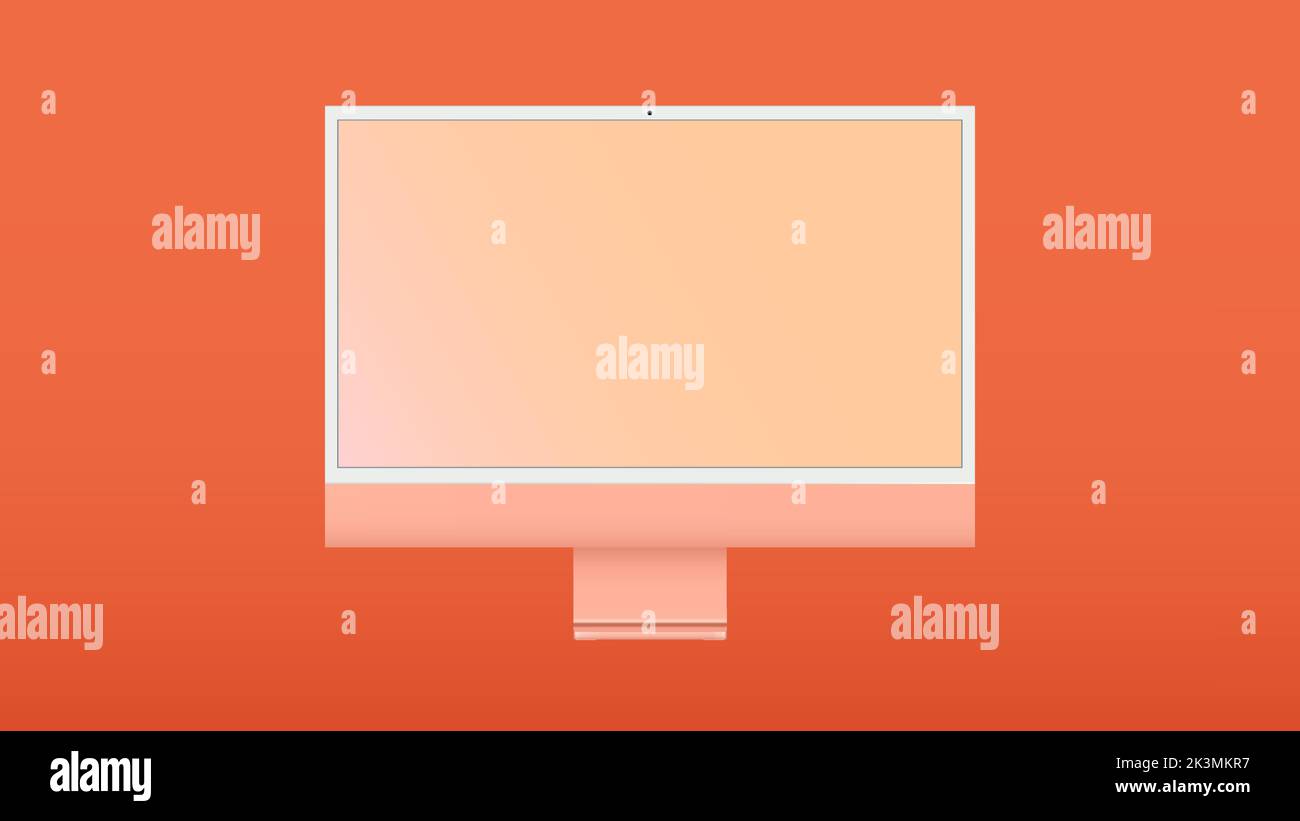 Realistic Computer Monitor With Blank Screen Computer Display Isolated Desktop Modern Computer