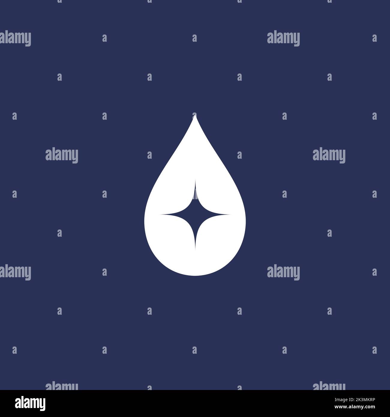A vector of logo design with pure water drop isolated in blue ...
