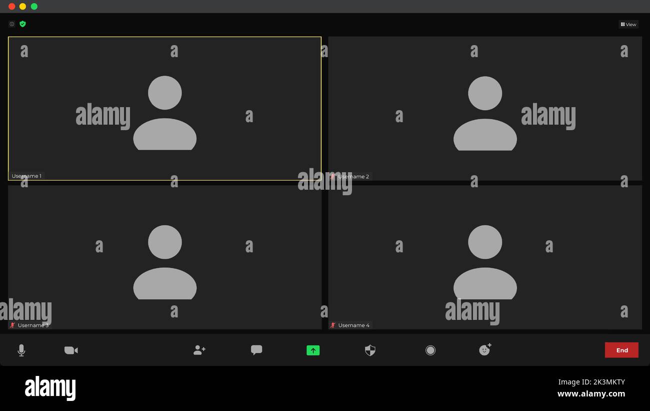 Video conference user interface. Application for calls. Video ...