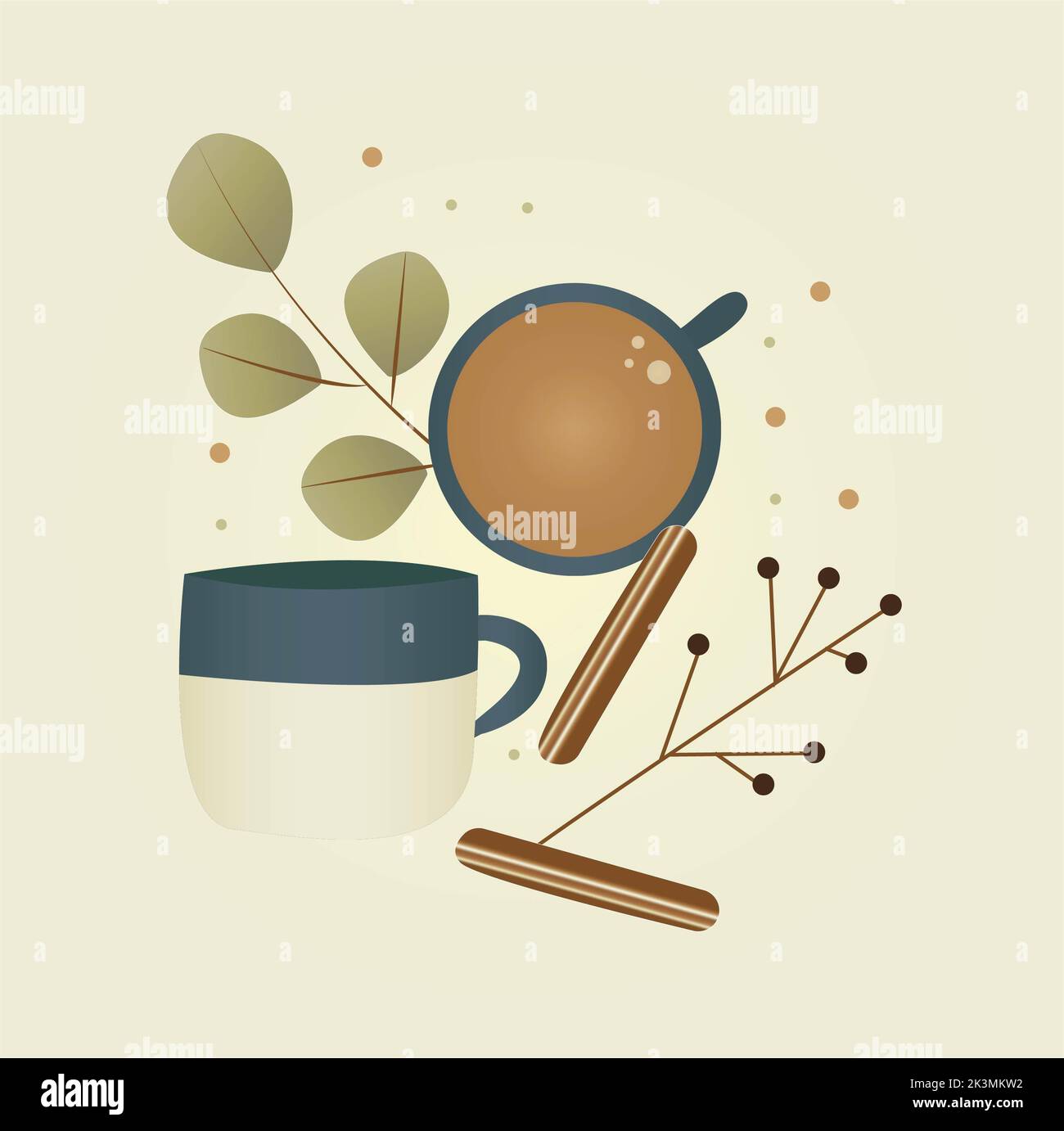 Seamless coffee pattern. Vector background with illustration of a paper ...