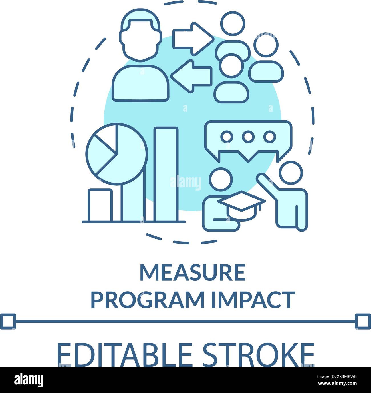 Measure program impact turquoise concept icon Stock Vector Image & Art - Alamy