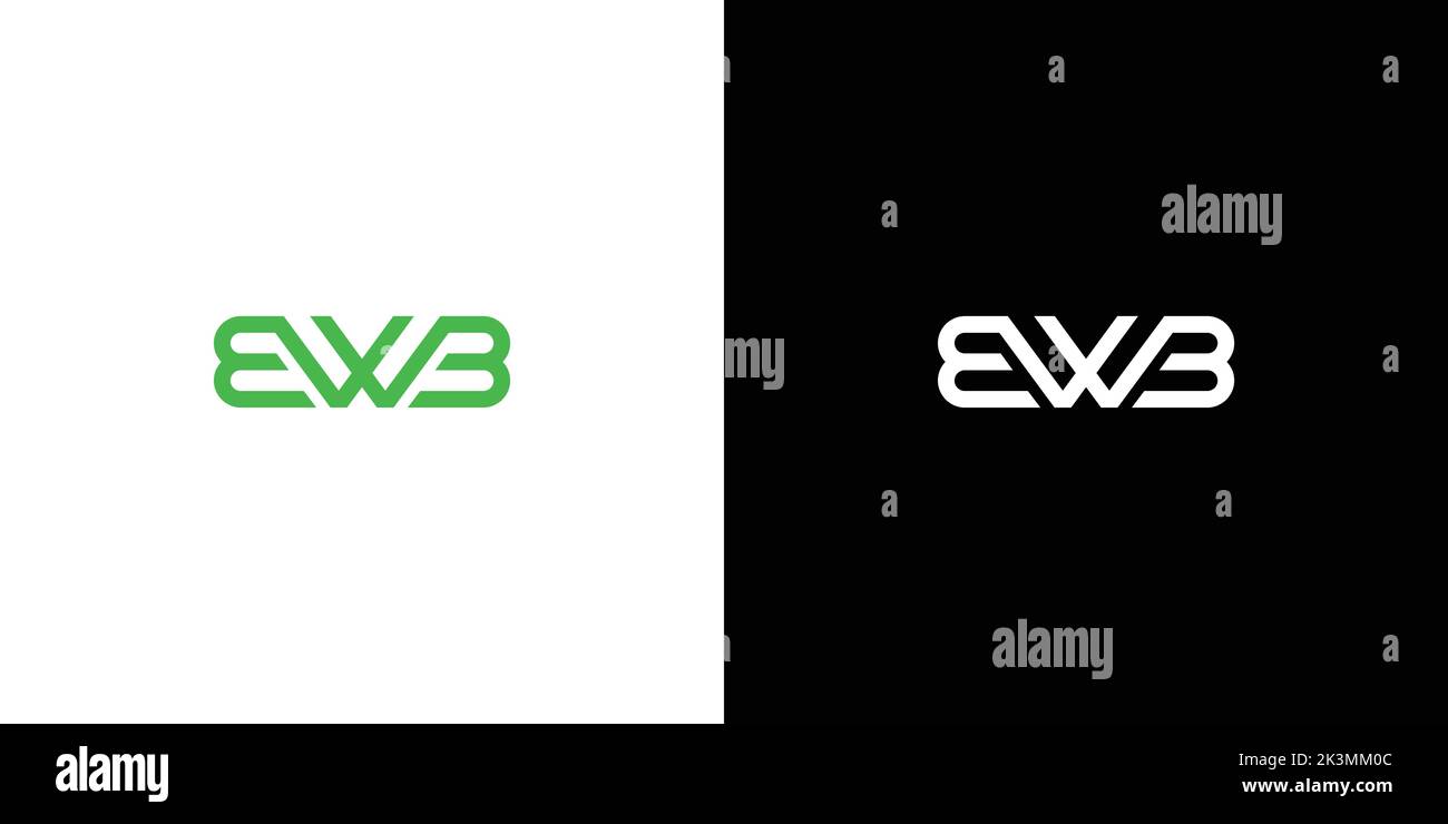 The letters ewb isolated on white and black backgrounds. Logo sample ...