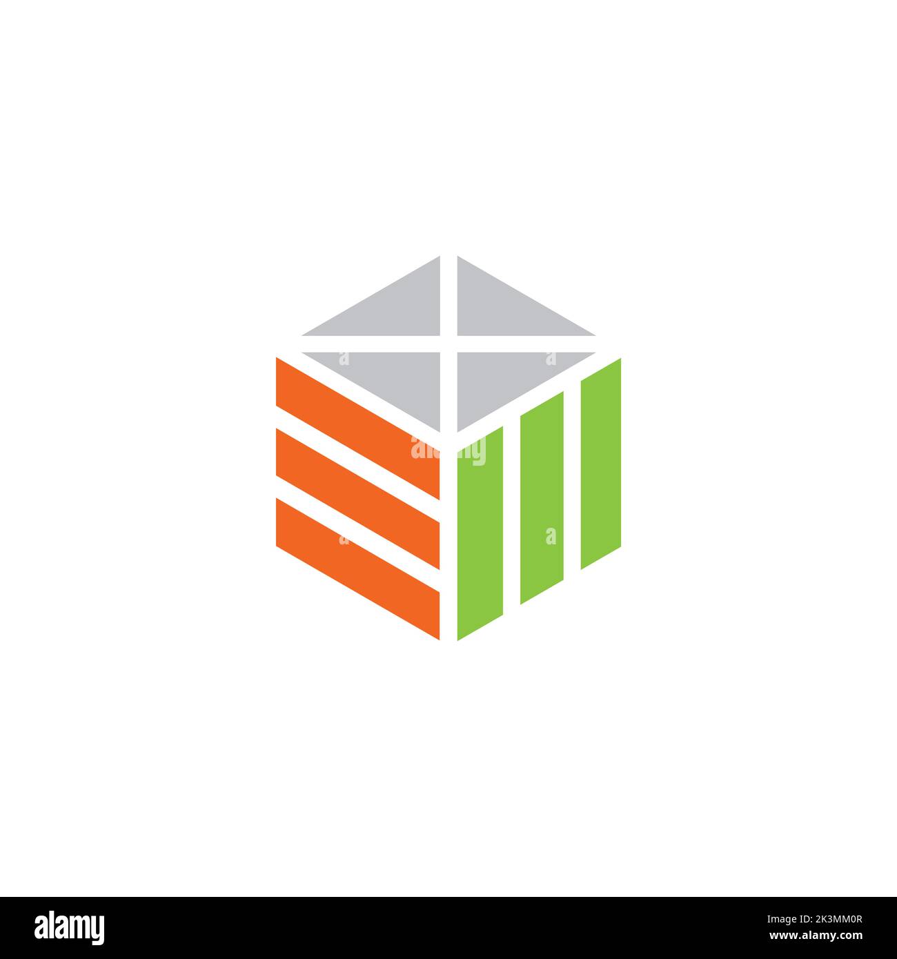 The colorful cube isolated in a vertical white background. Logo sample ...