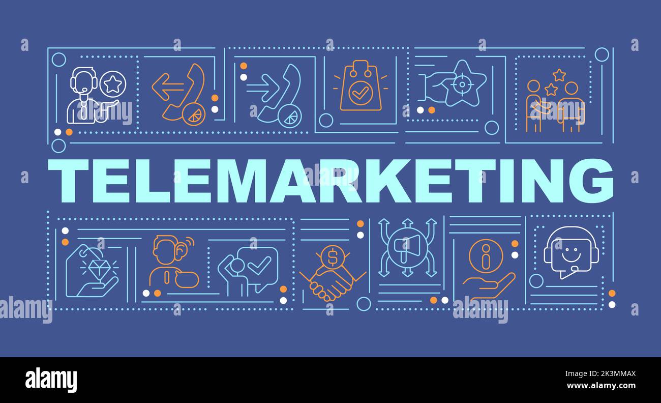 Telemarketing word concepts dark blue banner Stock Vector Image & Art - Alamy