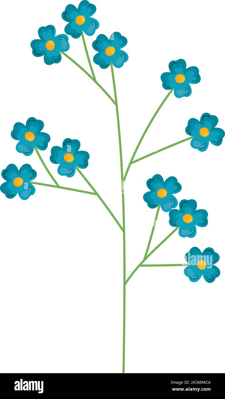 little blue flowers stem Stock Vector Image & Art - Alamy