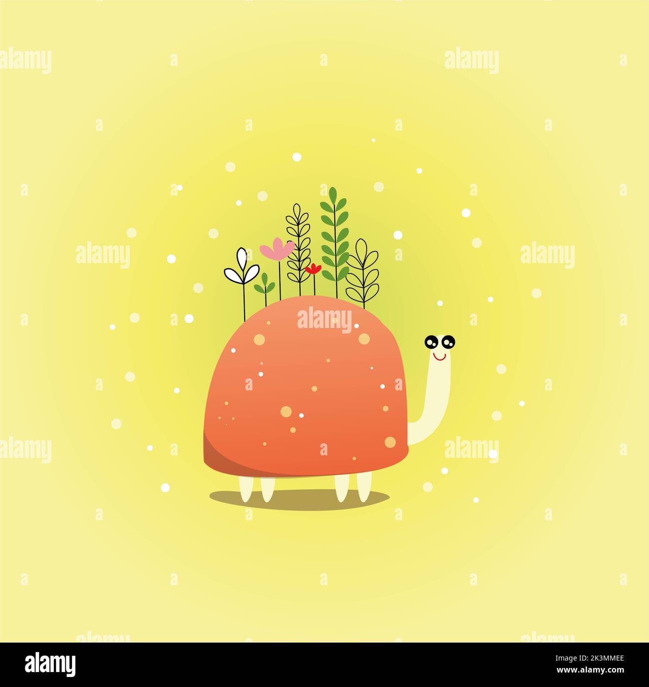 Cute animals turtle character. turtle with a forest on its back Stock ...