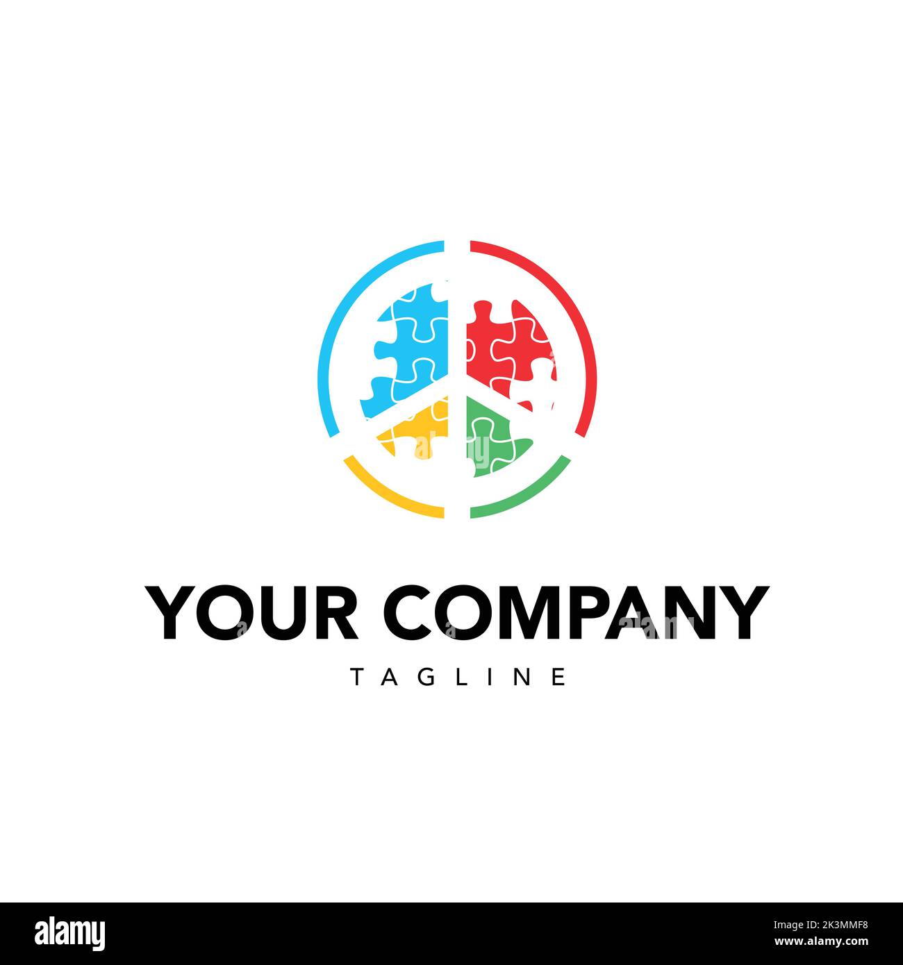 A colorful modern and professional peace logo with tagline on white ...