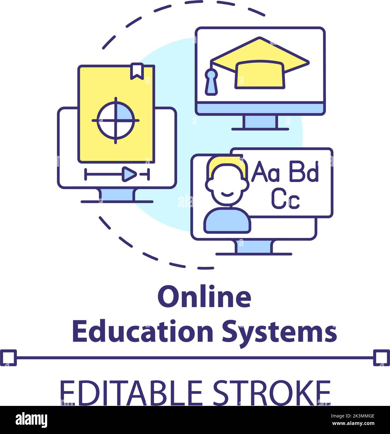Online education systems concept icon Stock Vector Image & Art - Alamy