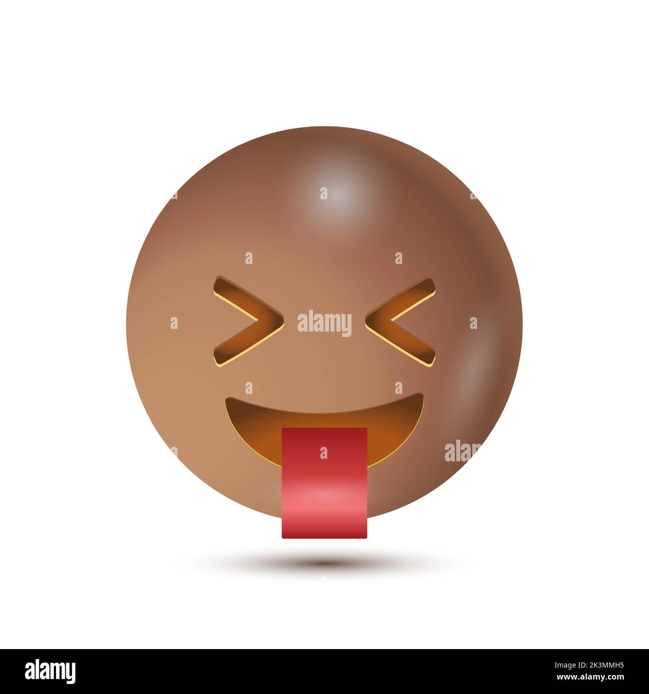 Stuck Out Tongue Vector Illustration Smiling Emoticon Character