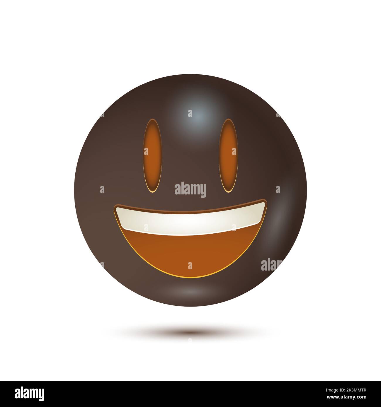 Grinning face with big eyes. Vector illustration. smiling emoticon ...
