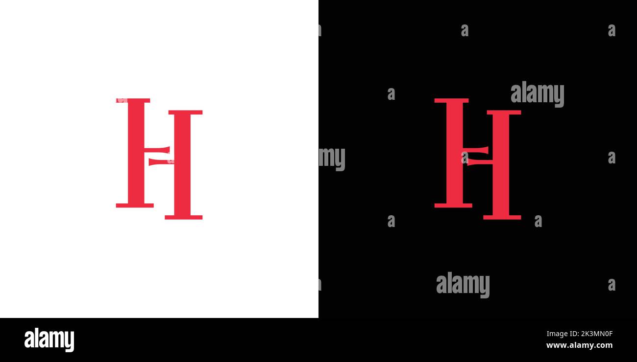 The red capital letter H isolated on white and black background Stock ...