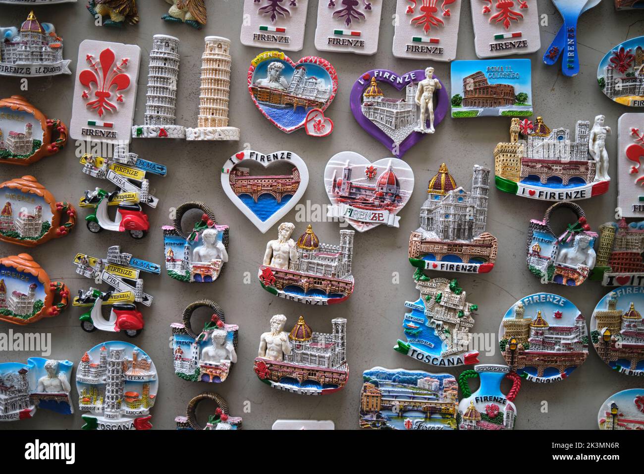 Shop Display of Souvenir Fridge Magnets in Florence Italy Stock Photo ...