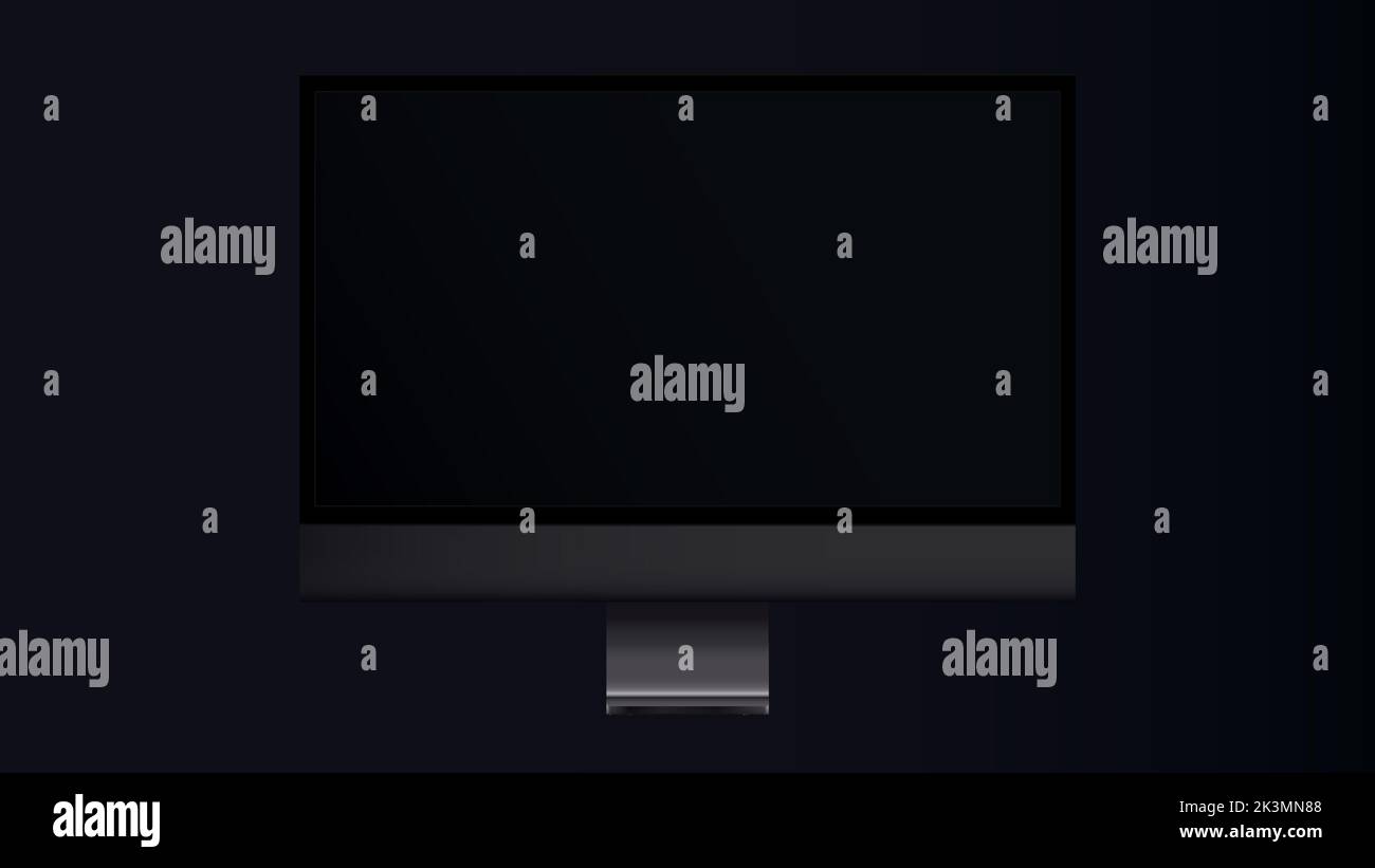 Realistic computer monitor with blank screen. Mockup monitor. Desktop modern computer mock up ...