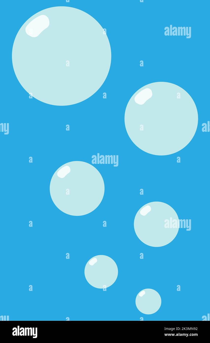 Air bubbles in water, blue and light blue color, oxygen in sea, Air ...