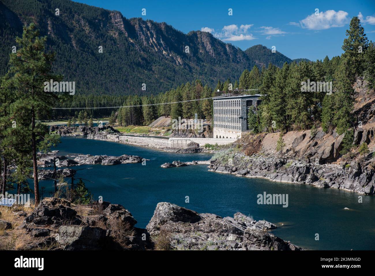 Old power plant along the Clark Fork River in Thompson Falls, Montana ...