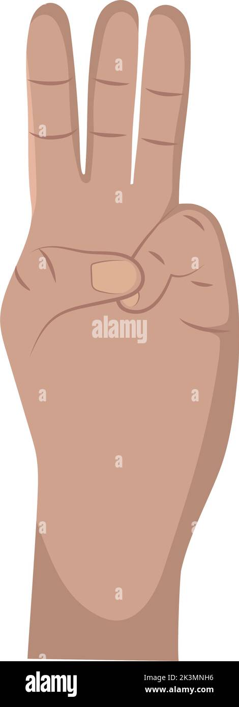hand showing number three Stock Vector Image & Art - Alamy