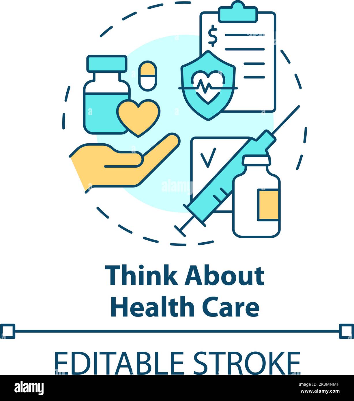 Think about health care concept icon Stock Vector Image & Art - Alamy