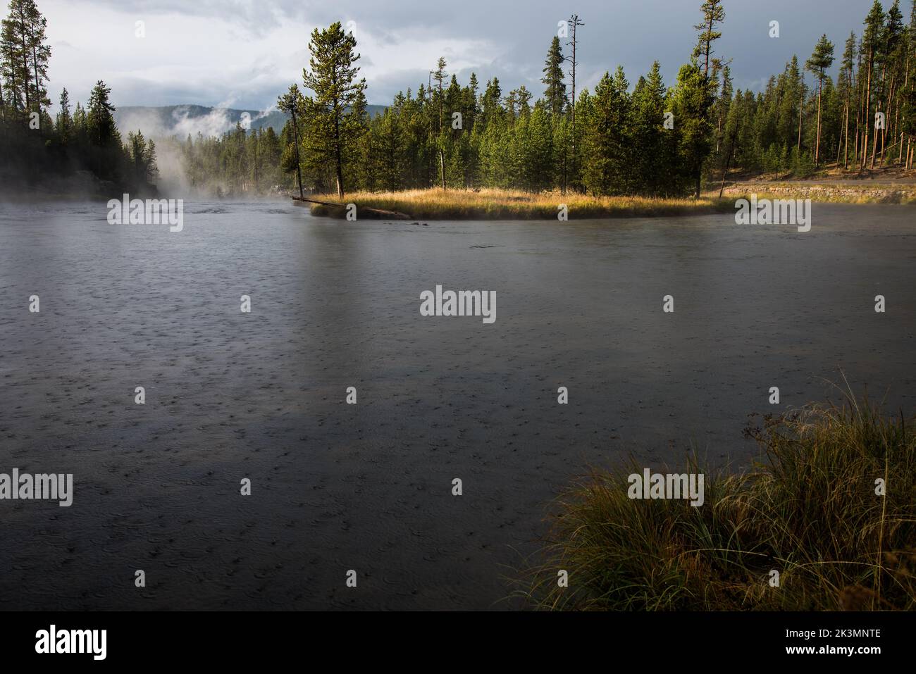 Scenic views of the famous Madison River in Yellowstone National Park ...