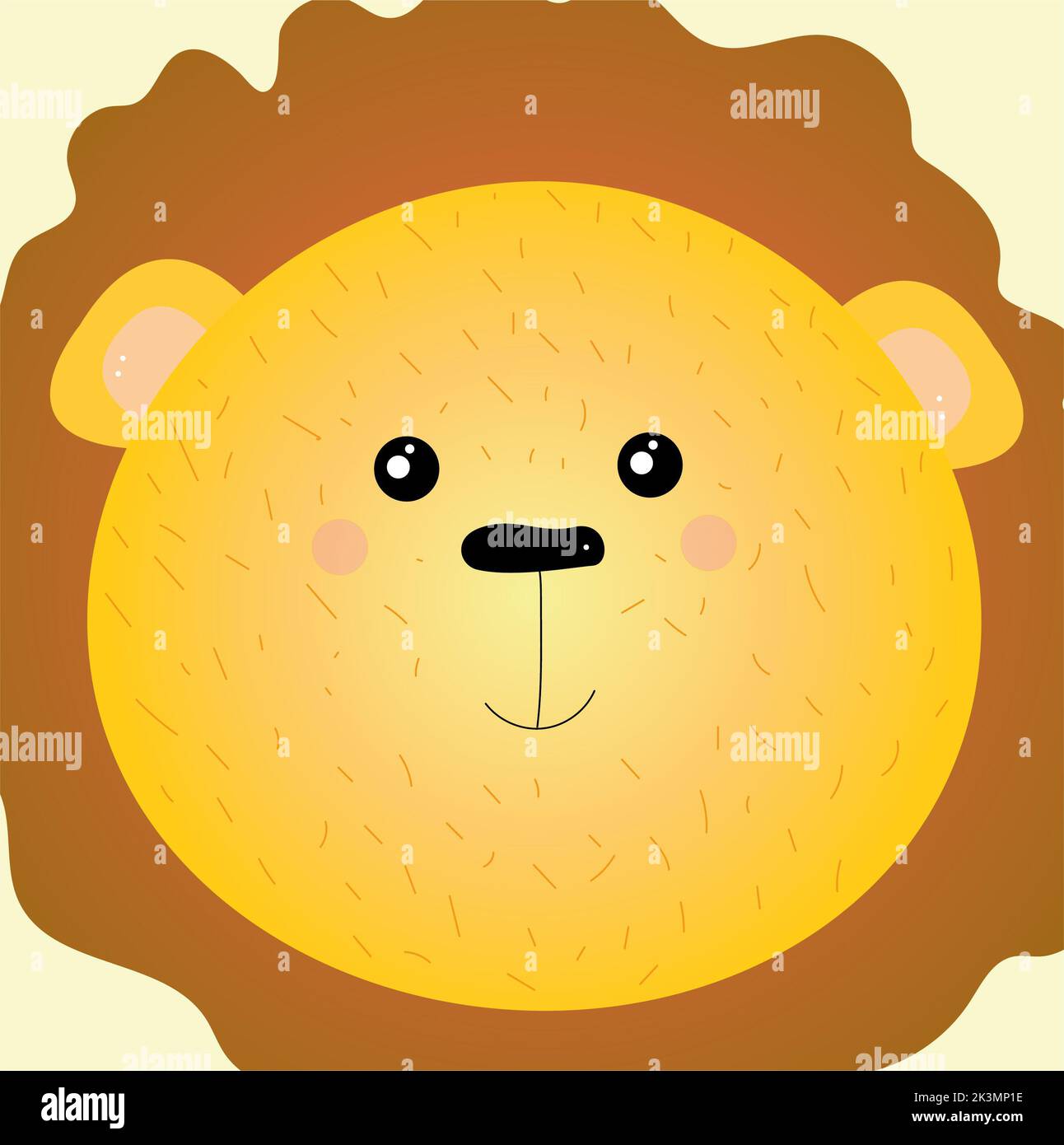 Cute lions in jungle. Small animal with mother. Beautiful poster for ...