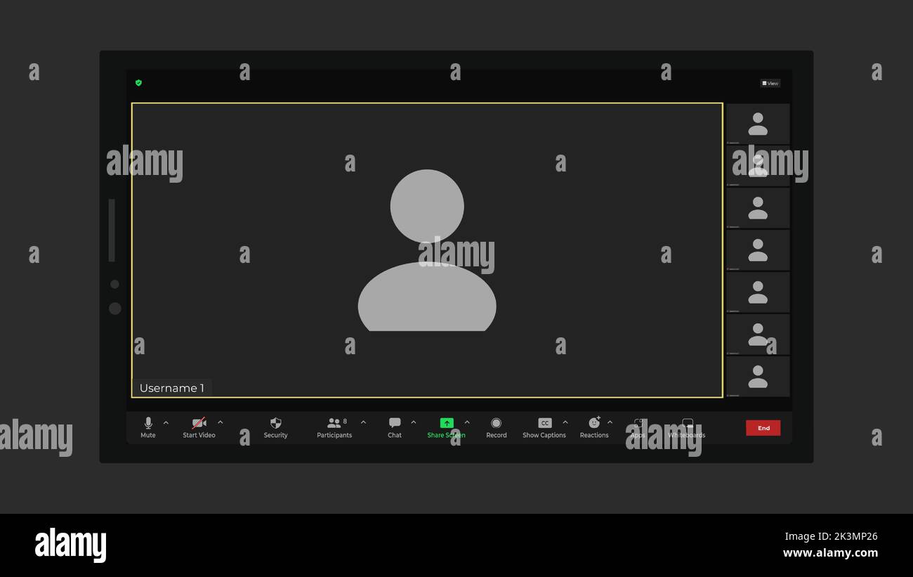 Online video call interface template with user icon. Application for ...