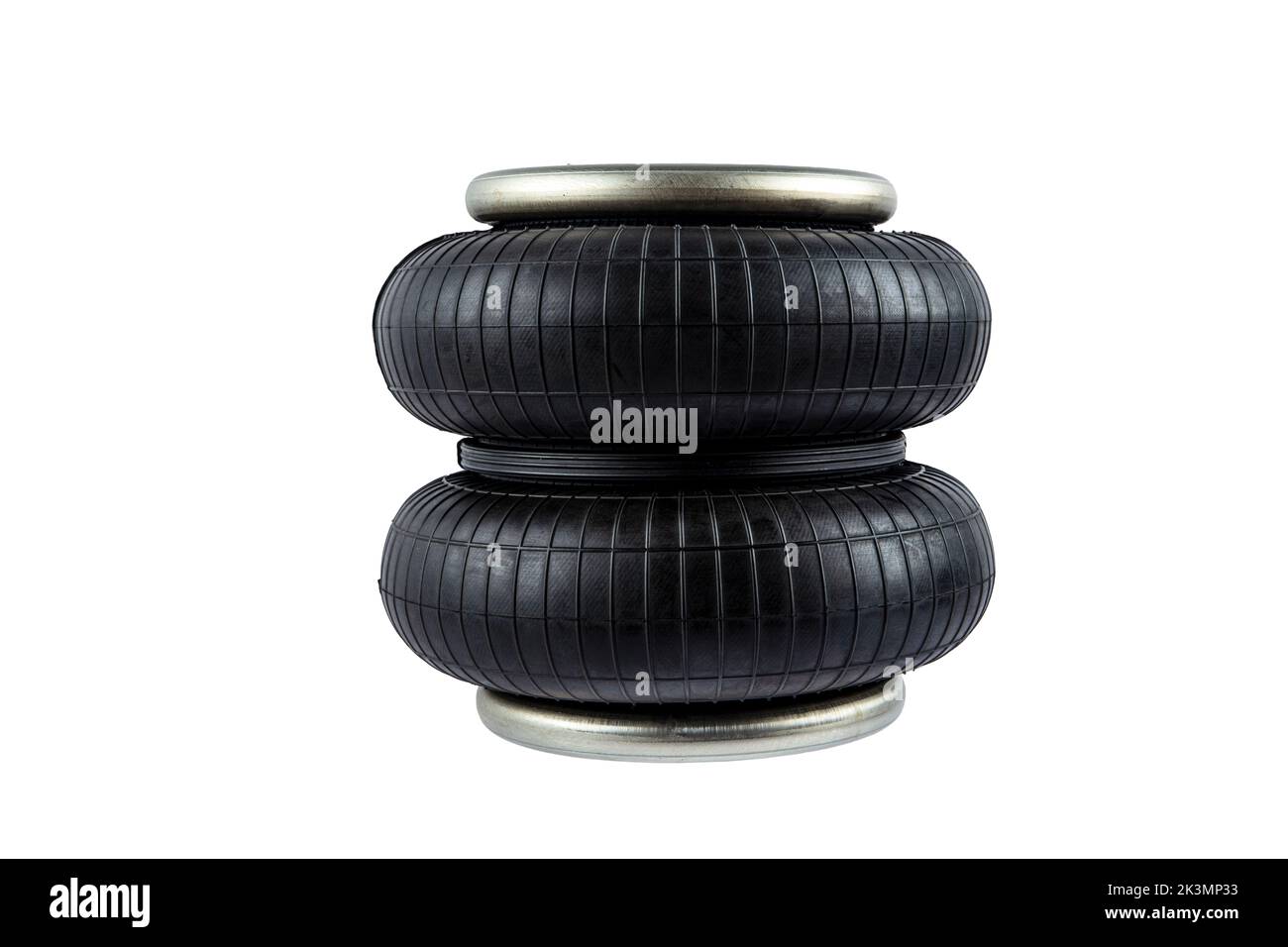 Rubber air cylinder close up on white background, truck pneumatic ...