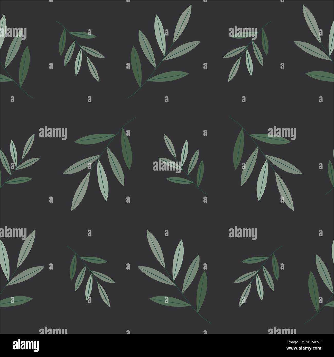 Floral seamless pattern with leaves and branches. Delicate colorful ...