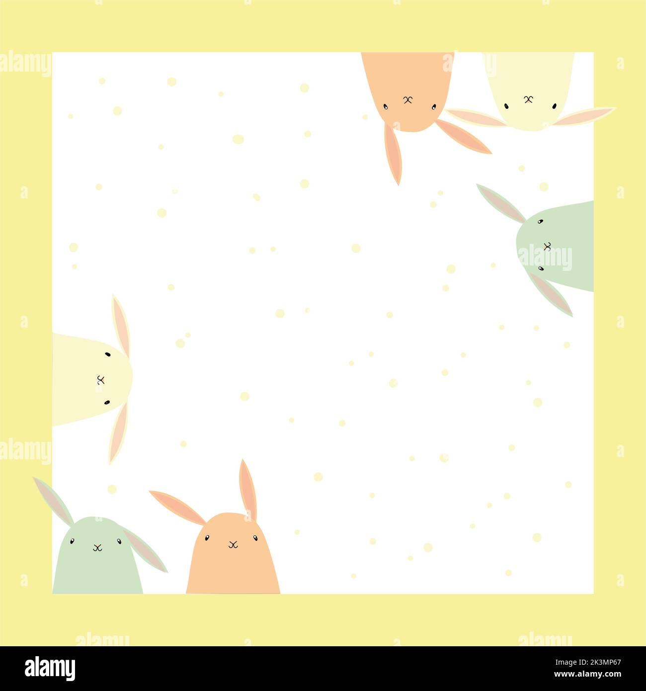 Simple frame illustration of a cute rabbit Stock Photo - Alamy