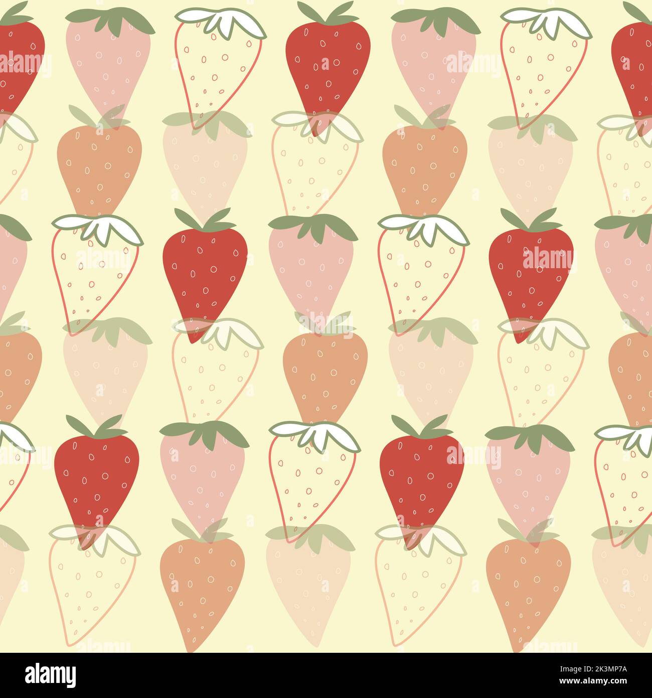Seamless pattern with cartoon strawberries. colorful vector. hand ...