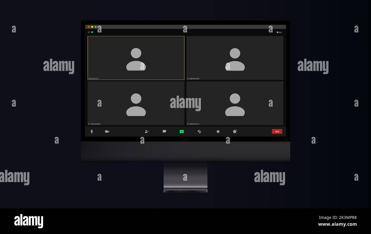 Template video conference user interface. Online conference meeting ...