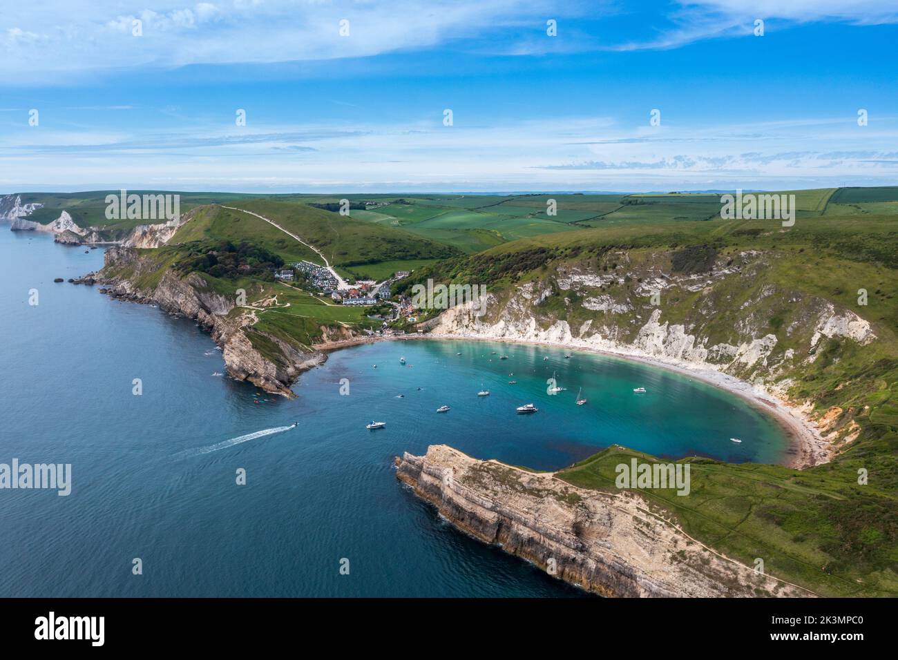 Lulworth cove aerial hi-res stock photography and images - Alamy