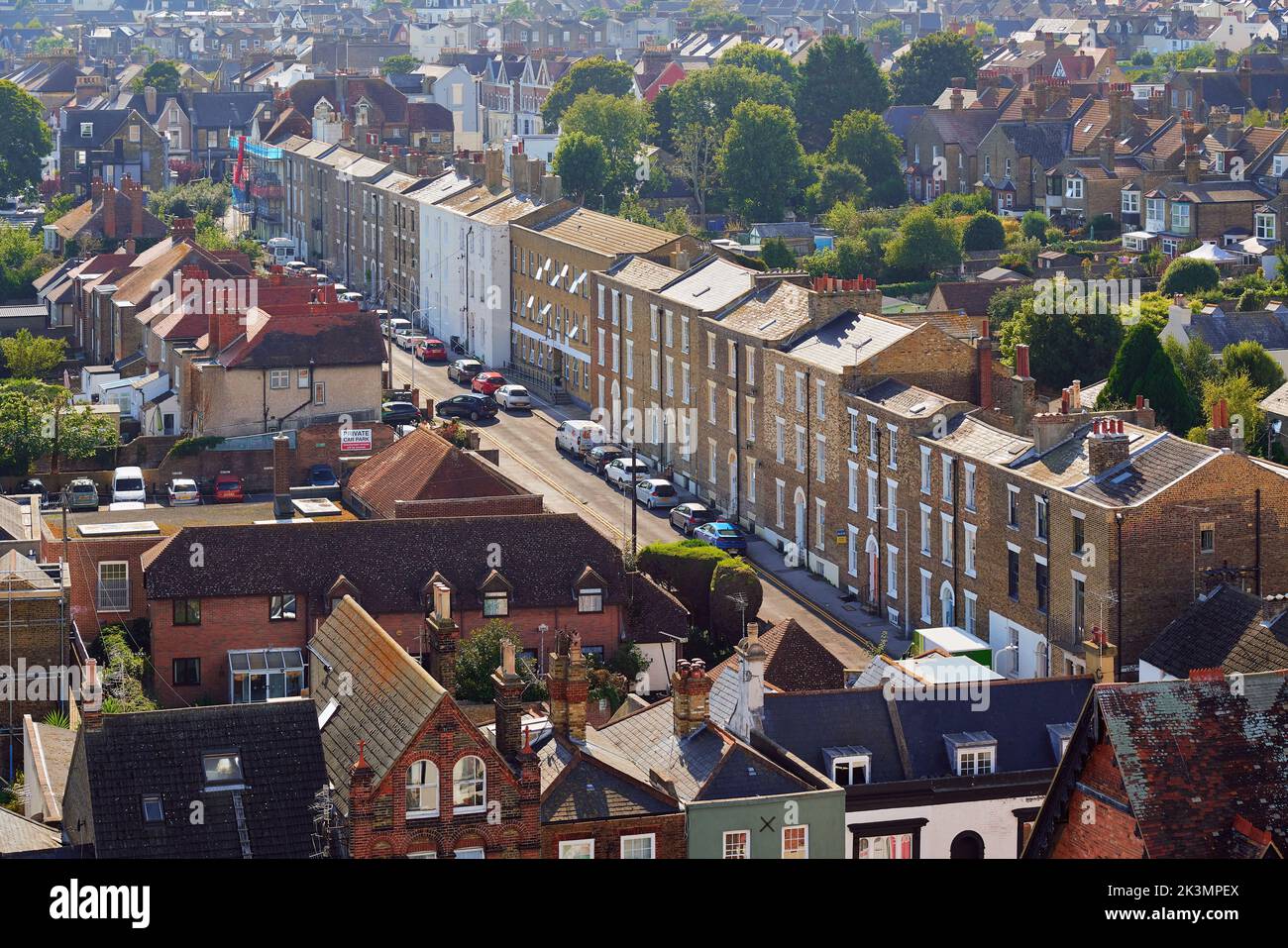 An aerial view of Chapel Place in the town of Ramsgate, Kent Stock ...
