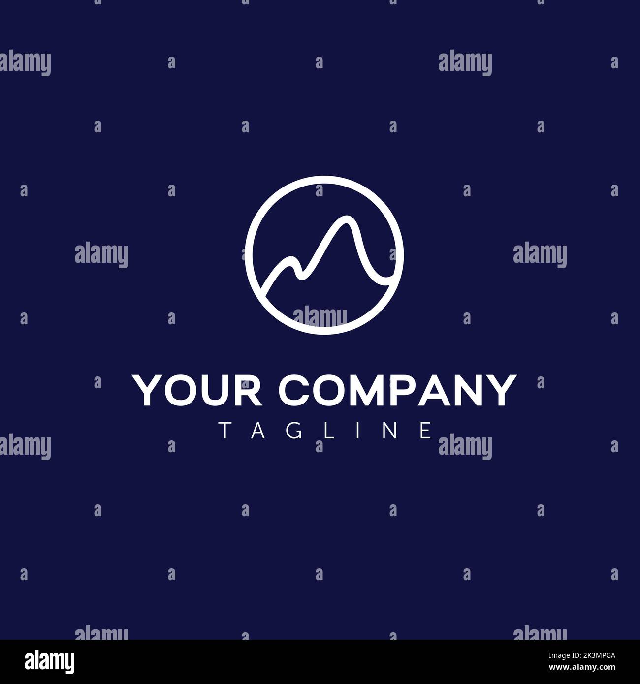 The initial M in white circle logo for a cool and modern company Stock ...