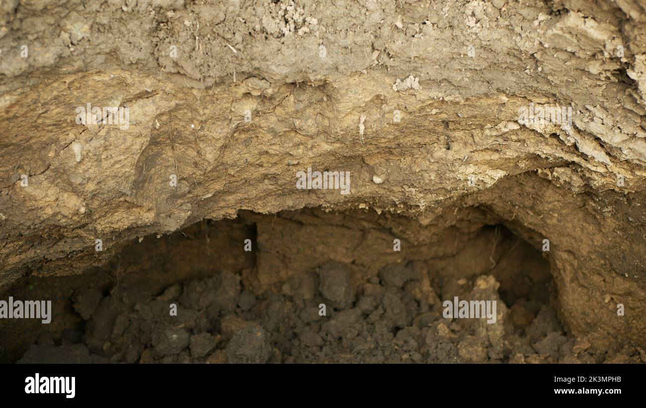 Fields erosion damage soil hole pit inappropriately managed soil earth ...