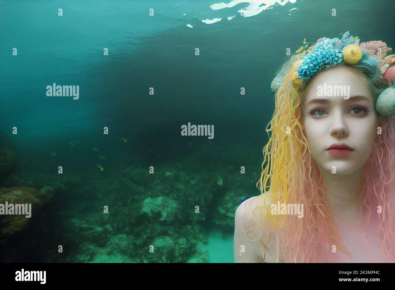 Mermaid blue dive hi-res stock photography and images - Alamy