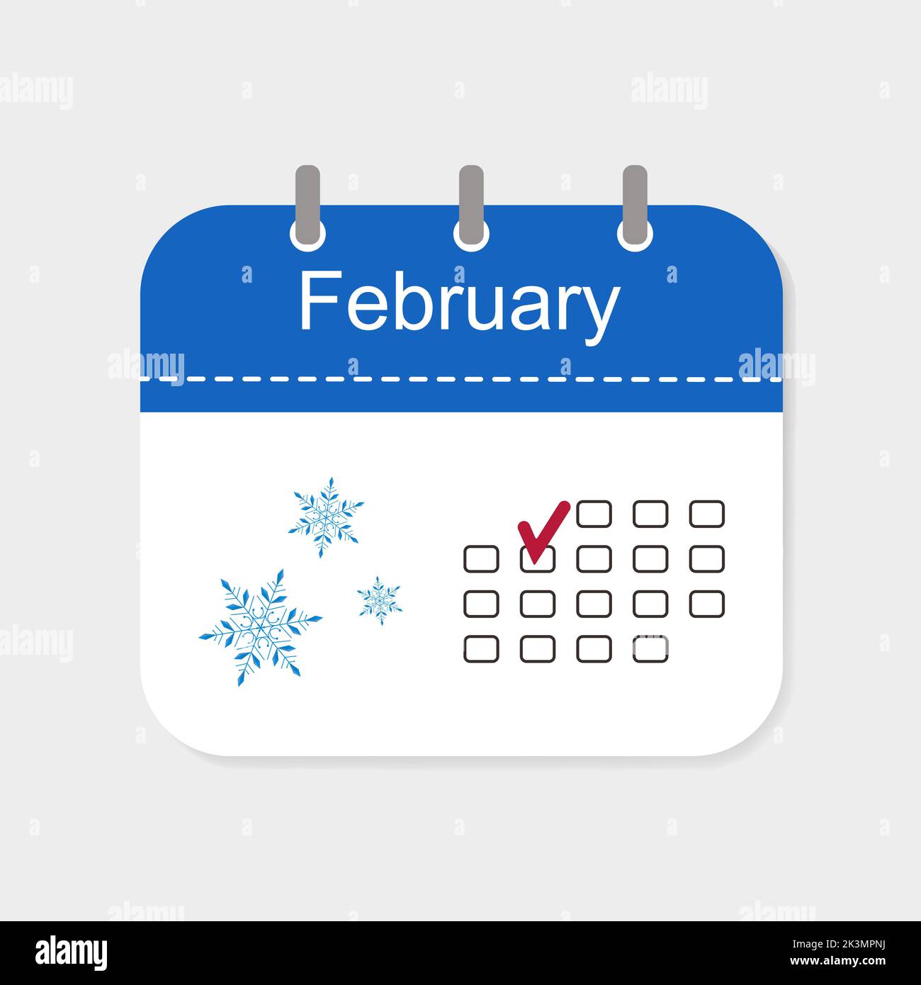 Calendar icon with pattern. February. Icons concept. Cartoon flat style Stock Vector Image & Art ...