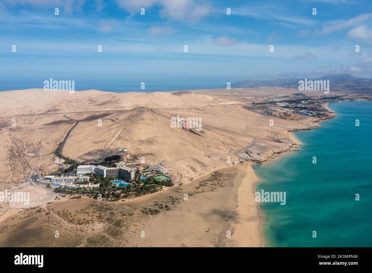 Aerial view of Sotavento beach, Canary Island Fuerteventura, Spain ...