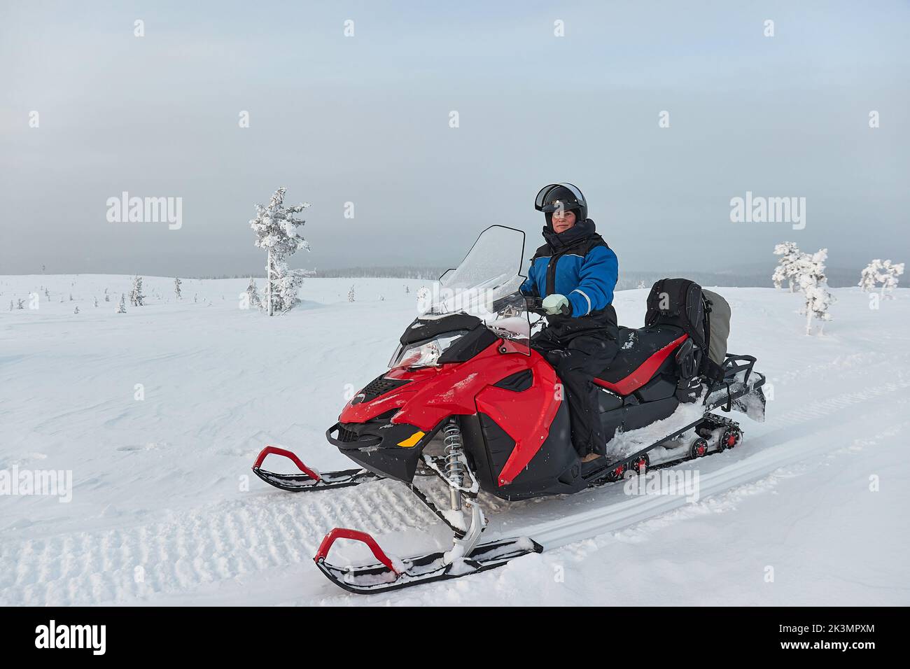 Snow mobile trip in Lapland Stock Photo - Alamy