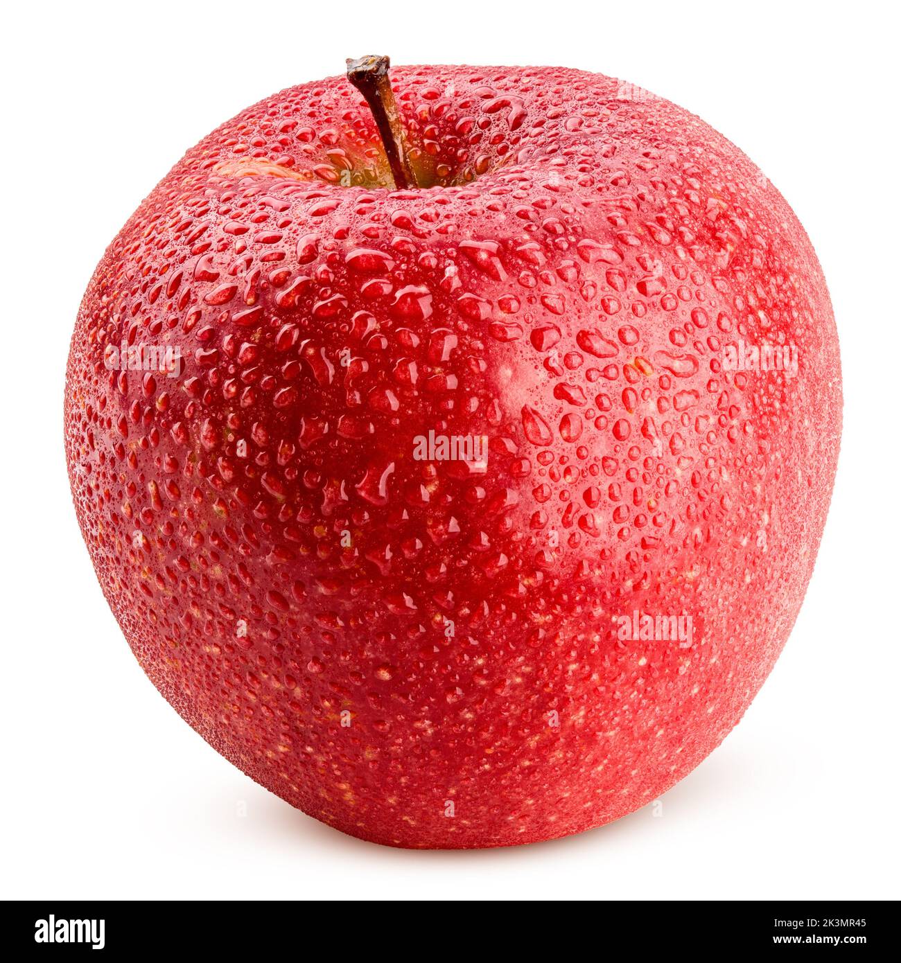 Red apple with water drops isolated on white background, clipping path ...