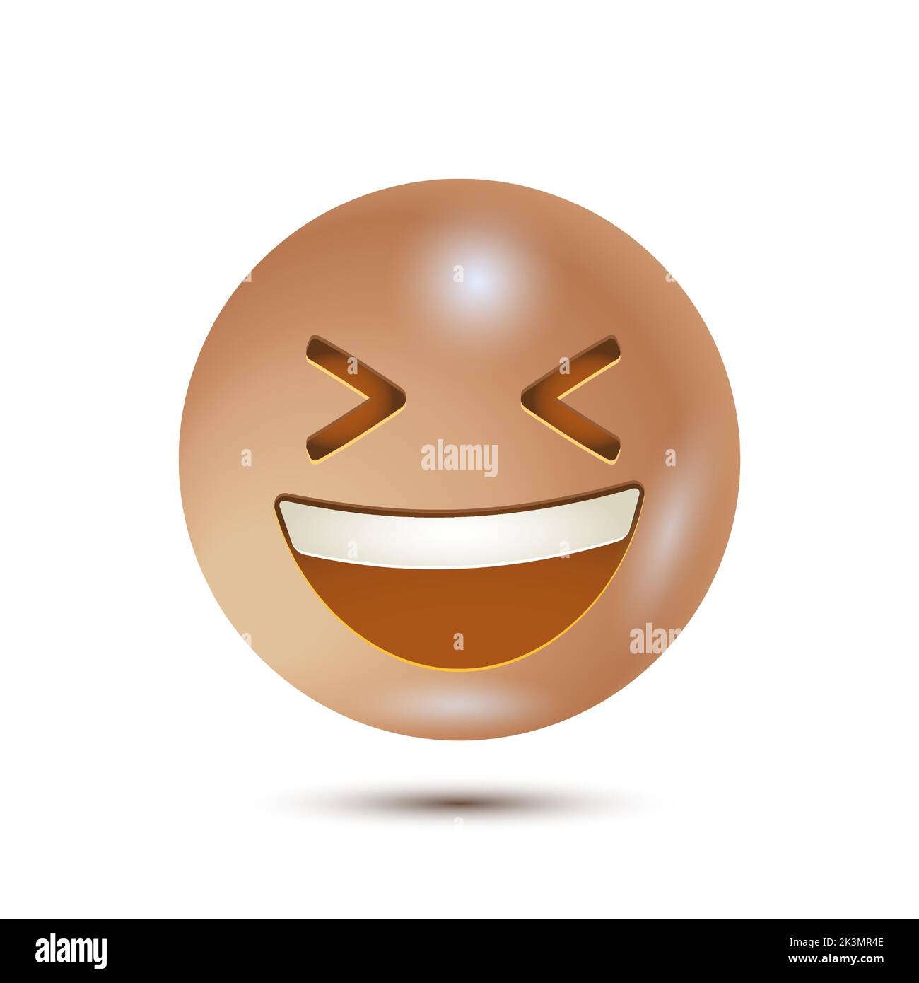 Grinning squinting face. funny yellow emoticon. realistic emoticon ...