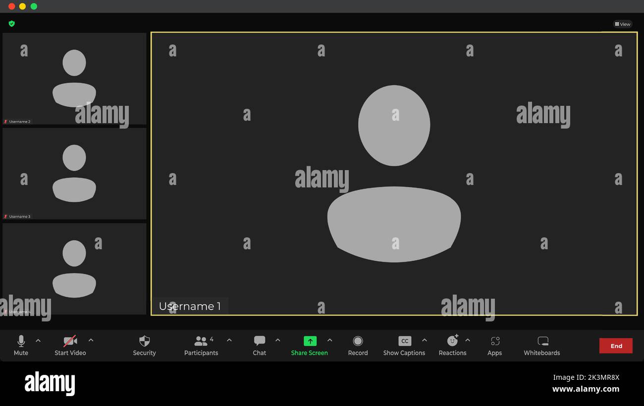 Template video conference user interface. Application for social ...