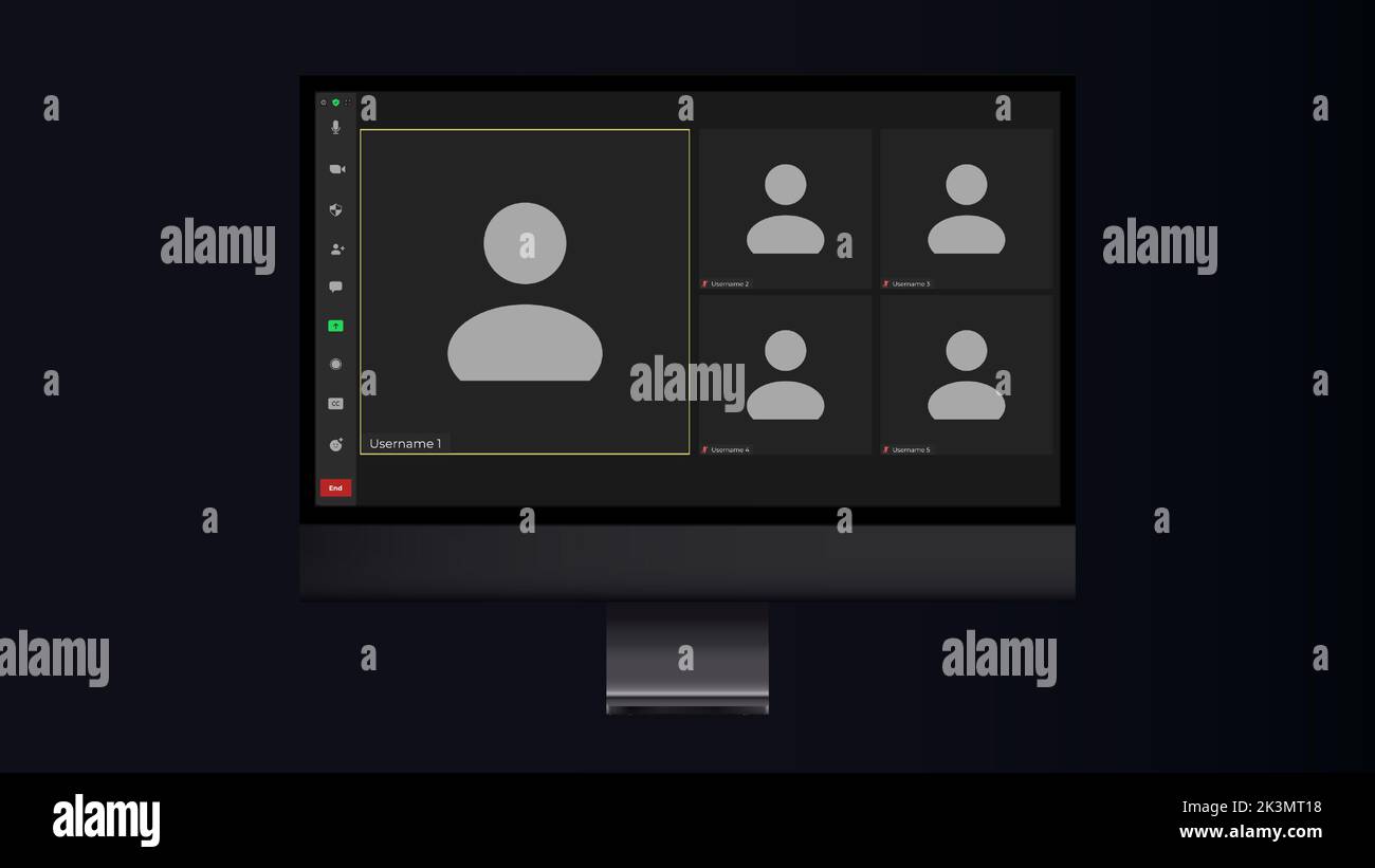Video conferencing user interface. Online conference meeting. Call ...