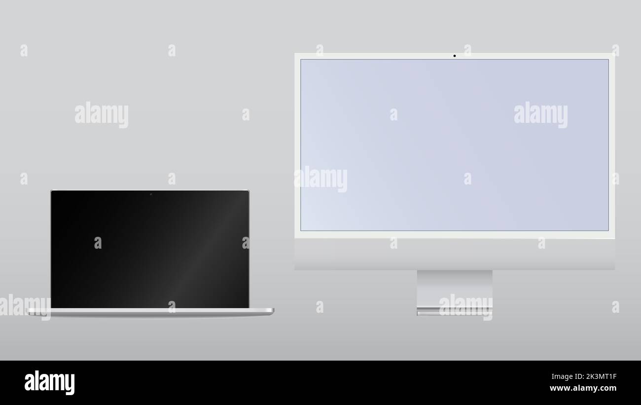 Computer display with blank screen. Screen computer monitor. Blank ...