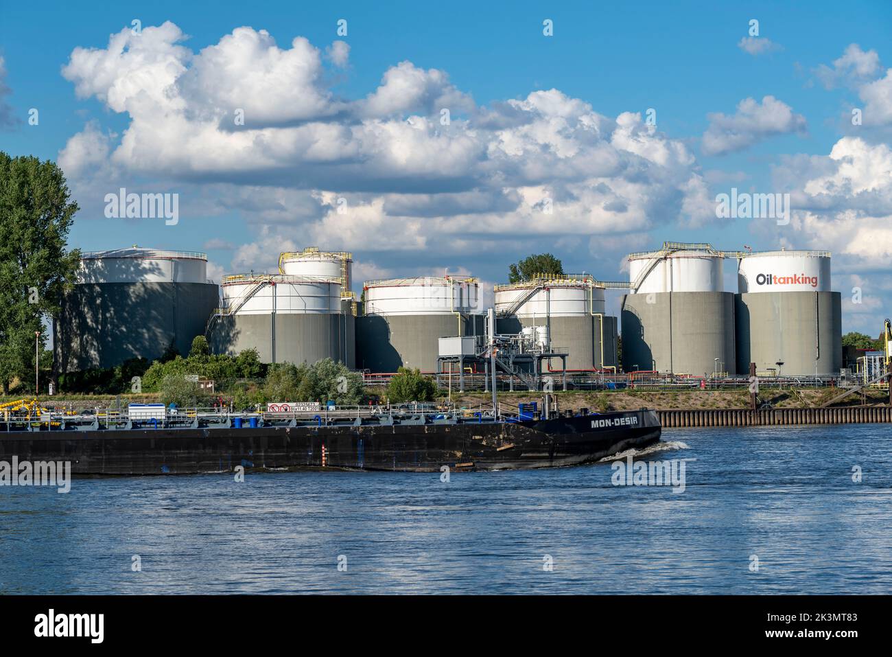 Duisburg ports, tank farm of Oiltanking Deutschland GmbH, large tanks ...