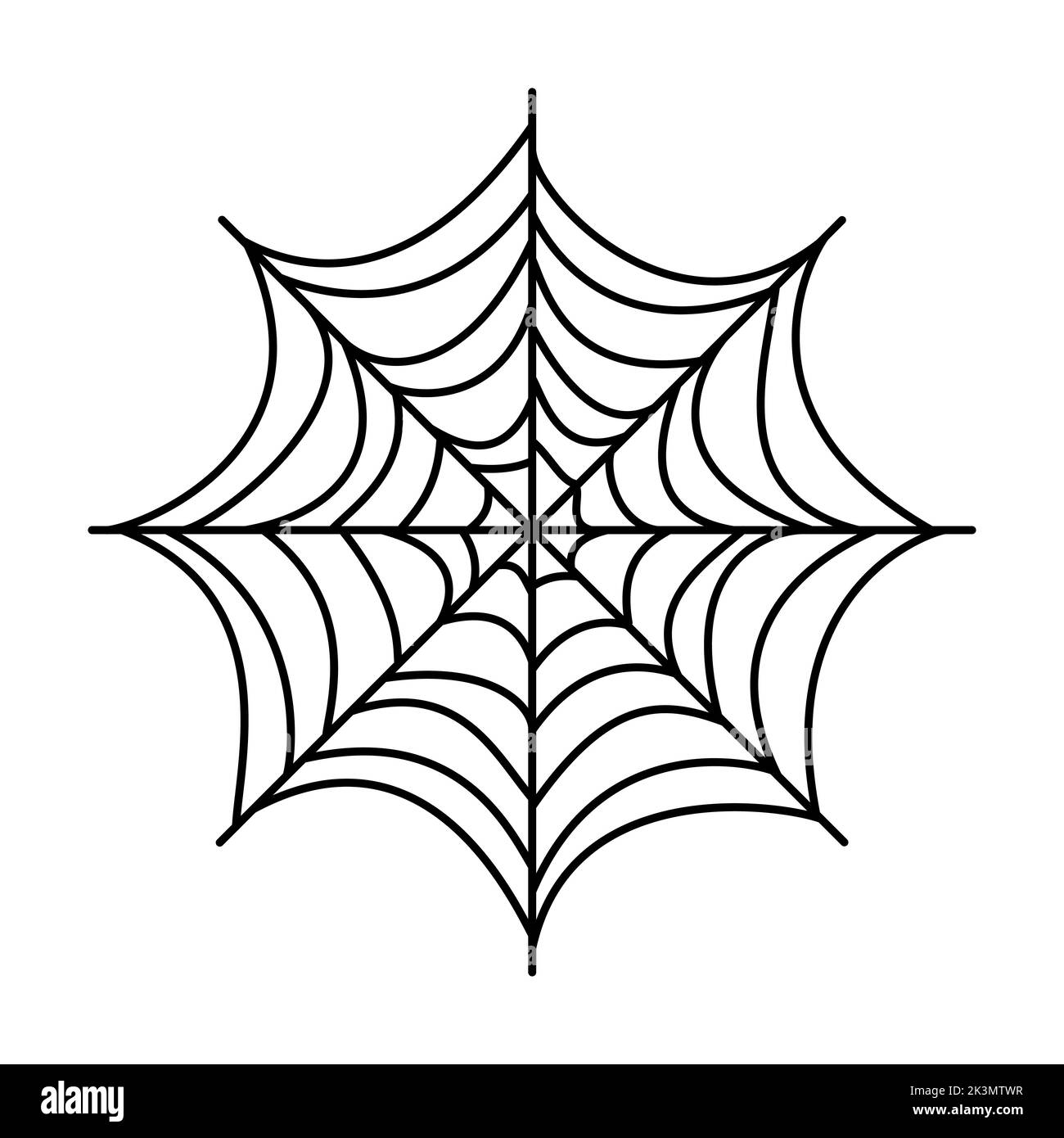 Spider web. Halloween hand drawn cobweb. Vector illustration isolated ...