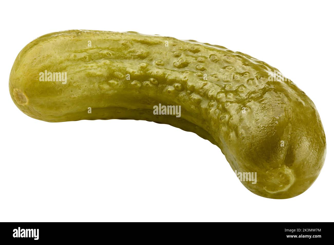marinated pickled cucumbers isolated on white background, clipping path, full depth of field ...