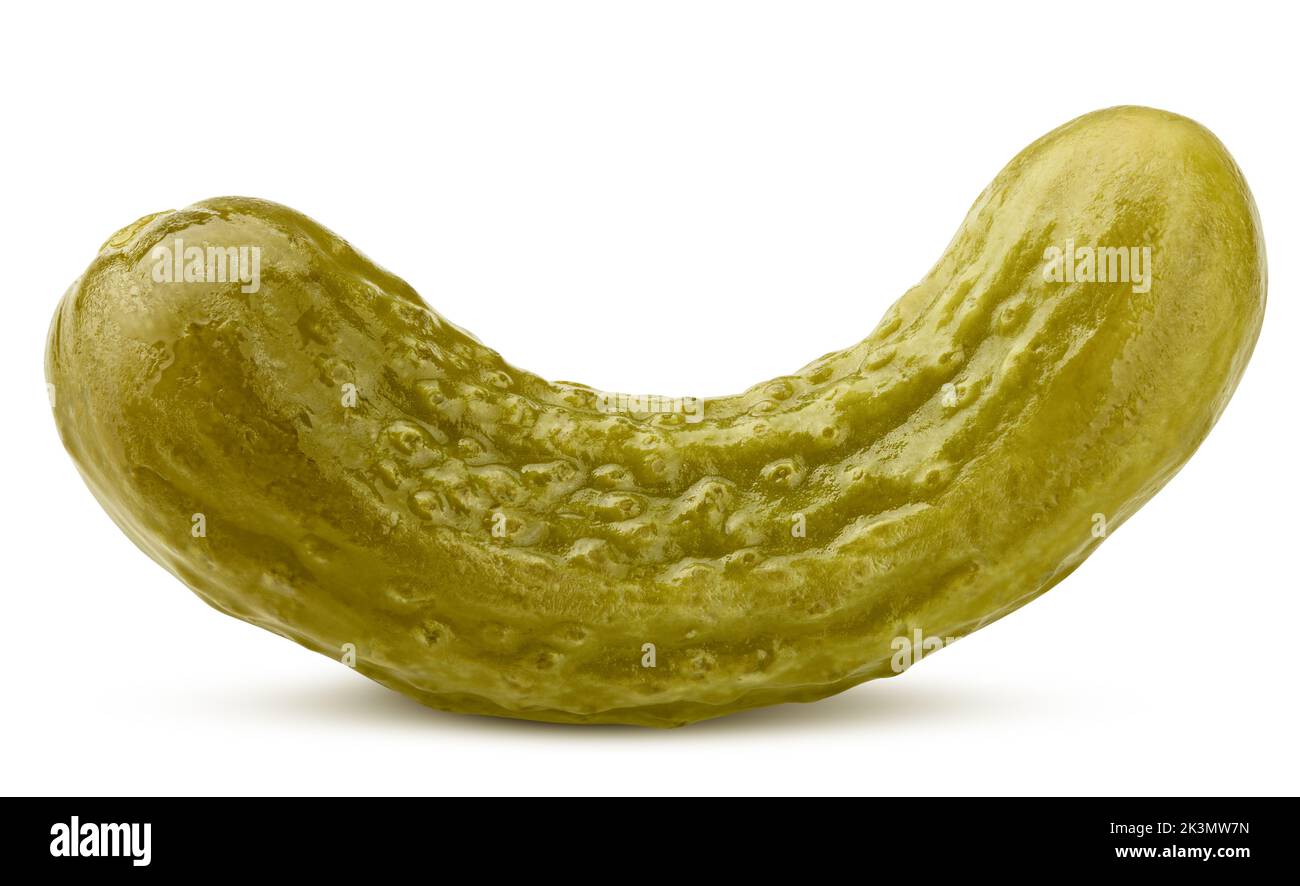 marinated pickled cucumbers isolated on white background, clipping path, full depth of field ...