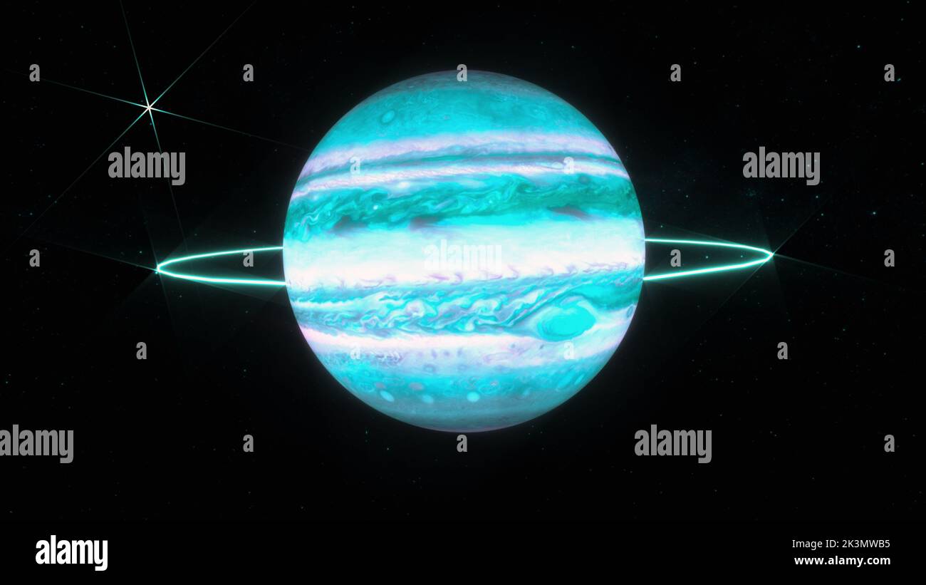 the planet jupiter in the infrared (3d rendering,This image elements ...
