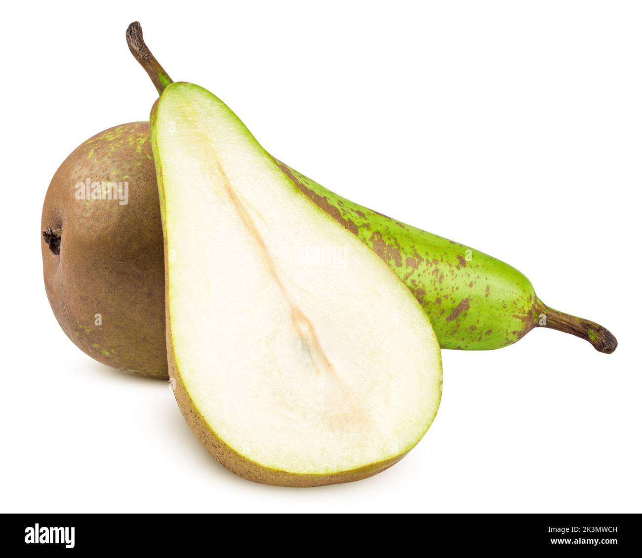 Green conference pear isolated on white background, clipping path, full ...